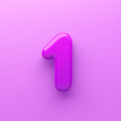 3d colorful gradient number 1 on a light Vector Image
