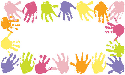 Colorful hand frame Royalty Free Vector Image - VectorStock