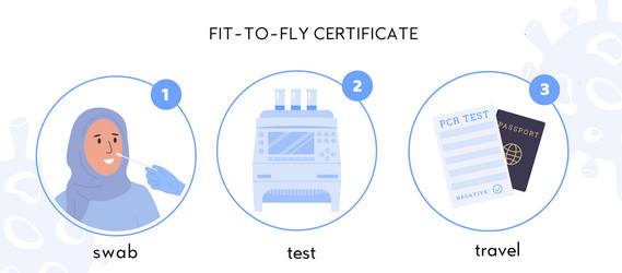 Concept travelling with fit to fly certificate Vector Image