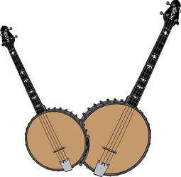 Five string banjo Royalty Free Vector Image - VectorStock