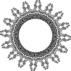 Beautiful decorative round frame Royalty Free Vector Image