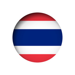 Glossy circle badge flag of thailand Royalty Free Vector