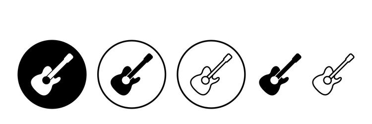 Guitar icon musical instrument sign Royalty Free Vector