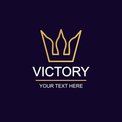 Victory emblem gold style Royalty Free Vector Image