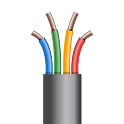 Three-core electric cable break with electric Vector Image