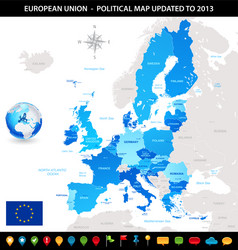 European union map after brexit with stars Vector Image