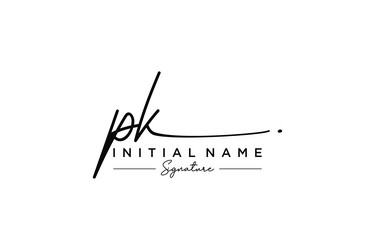 Initial pk signature logo template hand drawn Vector Image