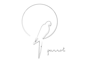 Logo parrot line art style Royalty Free Vector Image