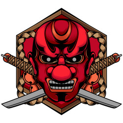 A japanese tengu head Royalty Free Vector Image