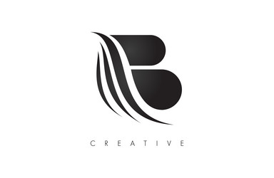 Curved creative letter b logo design with swoosh Vector Image