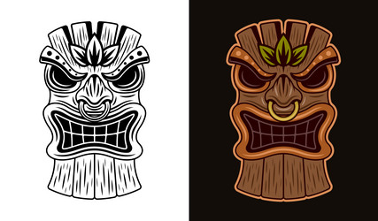 Hawaiian and polynesia tiki head totem design Vector Image