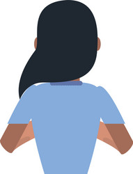 Young woman back Royalty Free Vector Image - VectorStock
