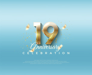19th anniversary number with an elegant Royalty Free Vector