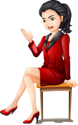 A woman sitting down Royalty Free Vector Image
