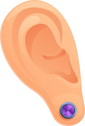 Ear piercing icon cartoon style Royalty Free Vector Image