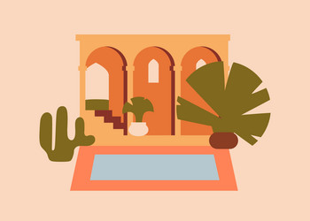 Moroccan architecture abstract morocco building Vector Image