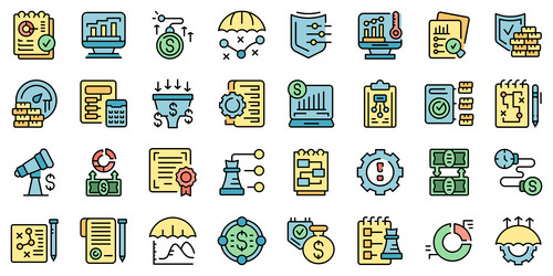 Risk management icon flat Royalty Free Vector Image