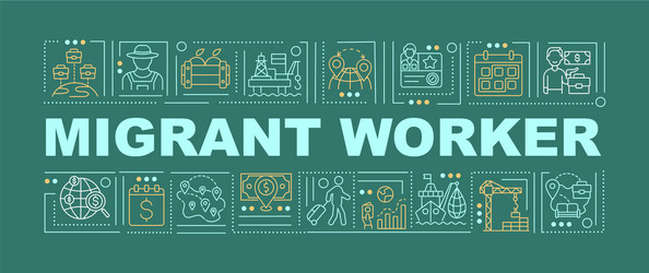 Migrant workers rights word concepts banner Vector Image