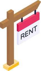 Rent sign board Royalty Free Vector Image - VectorStock
