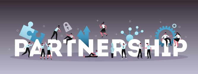 Business partnership horizontal banner Royalty Free Vector