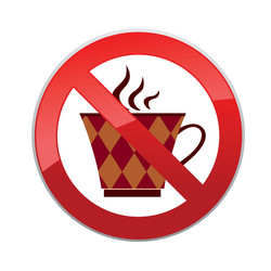 Drinks are not allowed no coffee cup icon red Vector Image