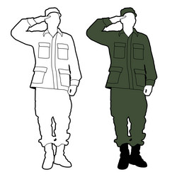 Soldier world war 2 line art Royalty Free Vector Image