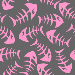 Bright seamless pattern of pink graphic fish Vector Image