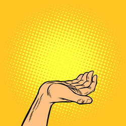 Hand begging gesture Royalty Free Vector Image