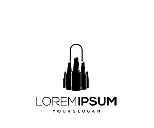 Bottle shop logo design template Royalty Free Vector Image