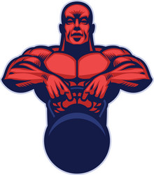 Man bodybuilder mascot Royalty Free Vector Image