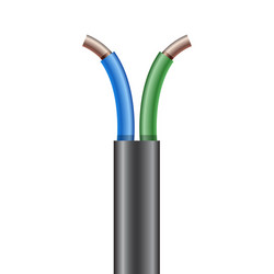 Three-core electric cable break with electric Vector Image