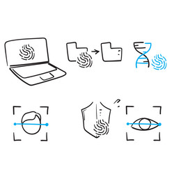 Hand drawn doodle biometric and authentication Vector Image