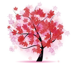 Beautiful autumn tree Royalty Free Vector Image