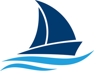 Ocean sailing boat logo Royalty Free Vector Image