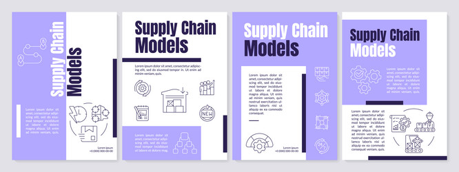 Supply chain models purple brochure template Vector Image