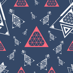 Cone geometry and math concept line blue seamless Vector Image