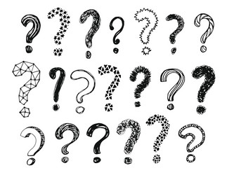 Hand drawn doodle question marks Royalty Free Vector Image