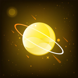 Saturn planet in solar system Royalty Free Vector Image