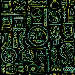 Massage and spa seamless pattern for your design Vector Image