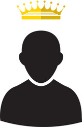 Admin with gold crown icon Royalty Free Vector Image