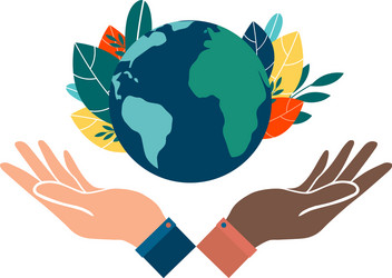 Human hand holding globe is a symbol Royalty Free Vector