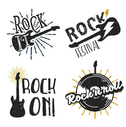 Heavy metal rock badges set Royalty Free Vector Image