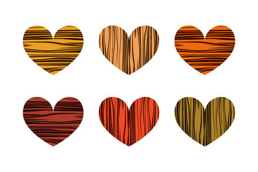 Pink heart set hearts collection isolated Vector Image