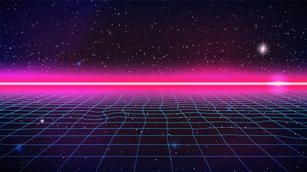 Neon Retro Grid Wallpaper Vector Images (over 980)