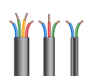 Three-core electric cable break with electric Vector Image
