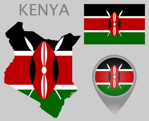 Republic of kenya - map Royalty Free Vector Image