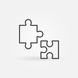 Two connected puzzle pieces one continuous line Vector Image