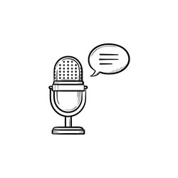 Speaking microphone hand drawn outline doodle icon