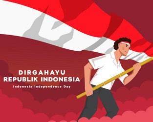 Horizontal banner dirgahayu republik indonesia Vector Image