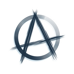 Hand drawn flat design anarchy symbol Royalty Free Vector
